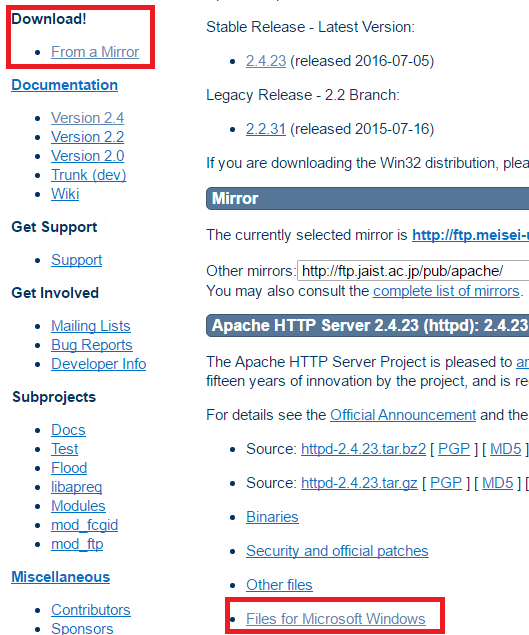 算譜記録帳: Windows 10でApache HTTPdサーバーを実行する