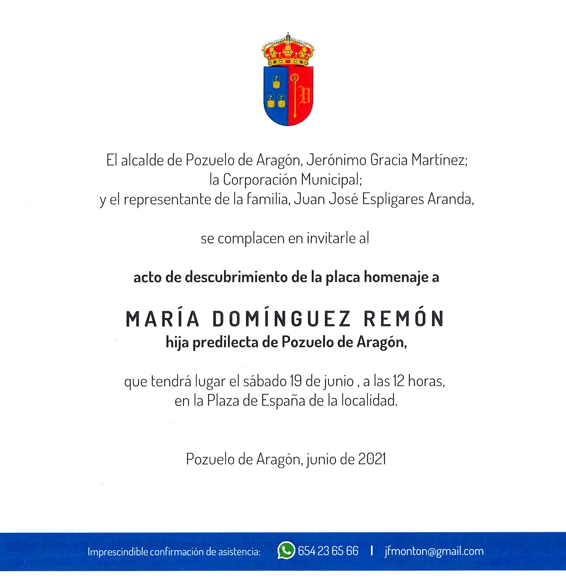 Centro de Estudios Borjanos: Homenaje a María Domínguez en El Pozuelo ...