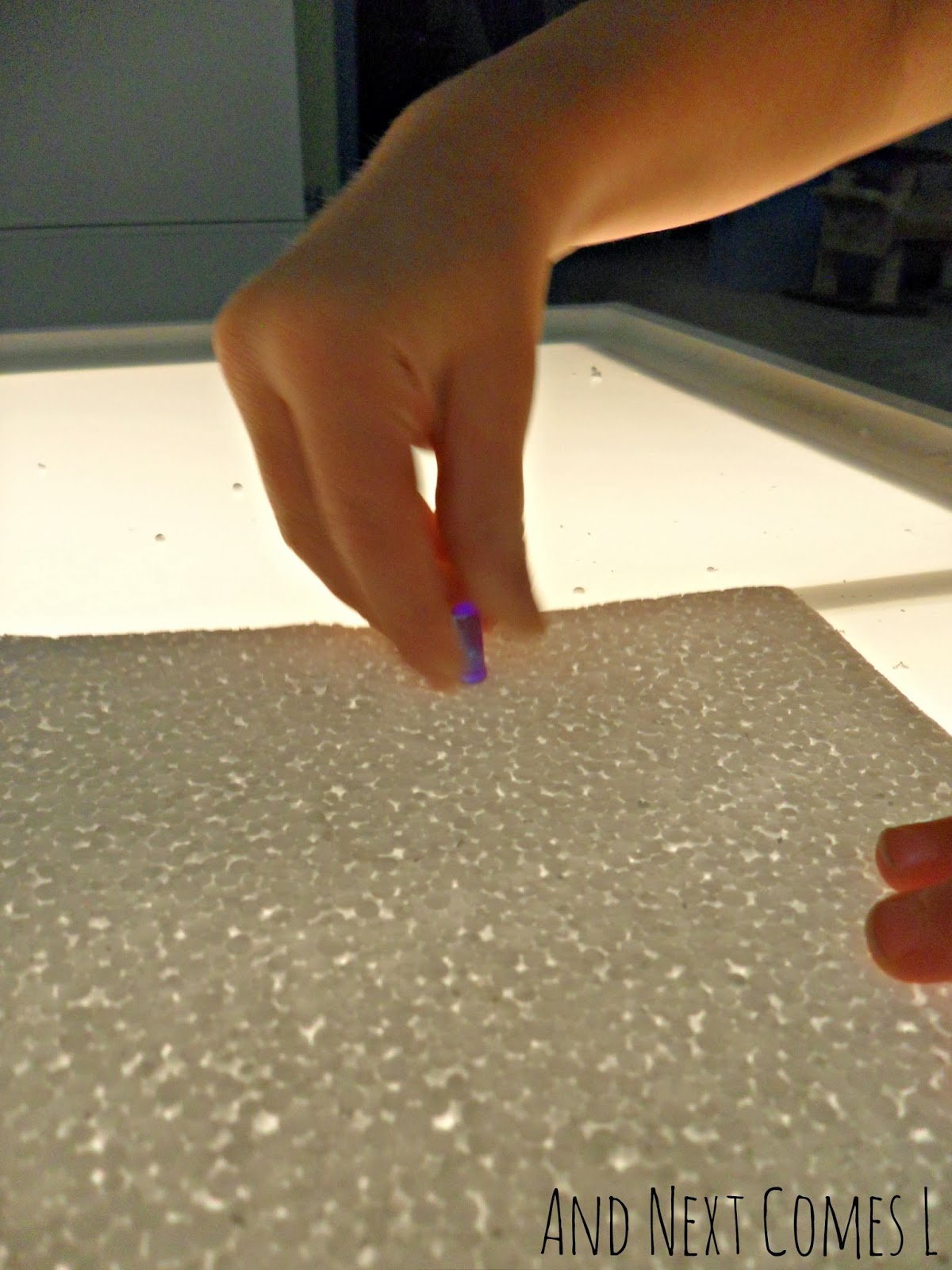 DIY Light Bright Using Styrofoam | And Next Comes L - Hyperlexia Resources