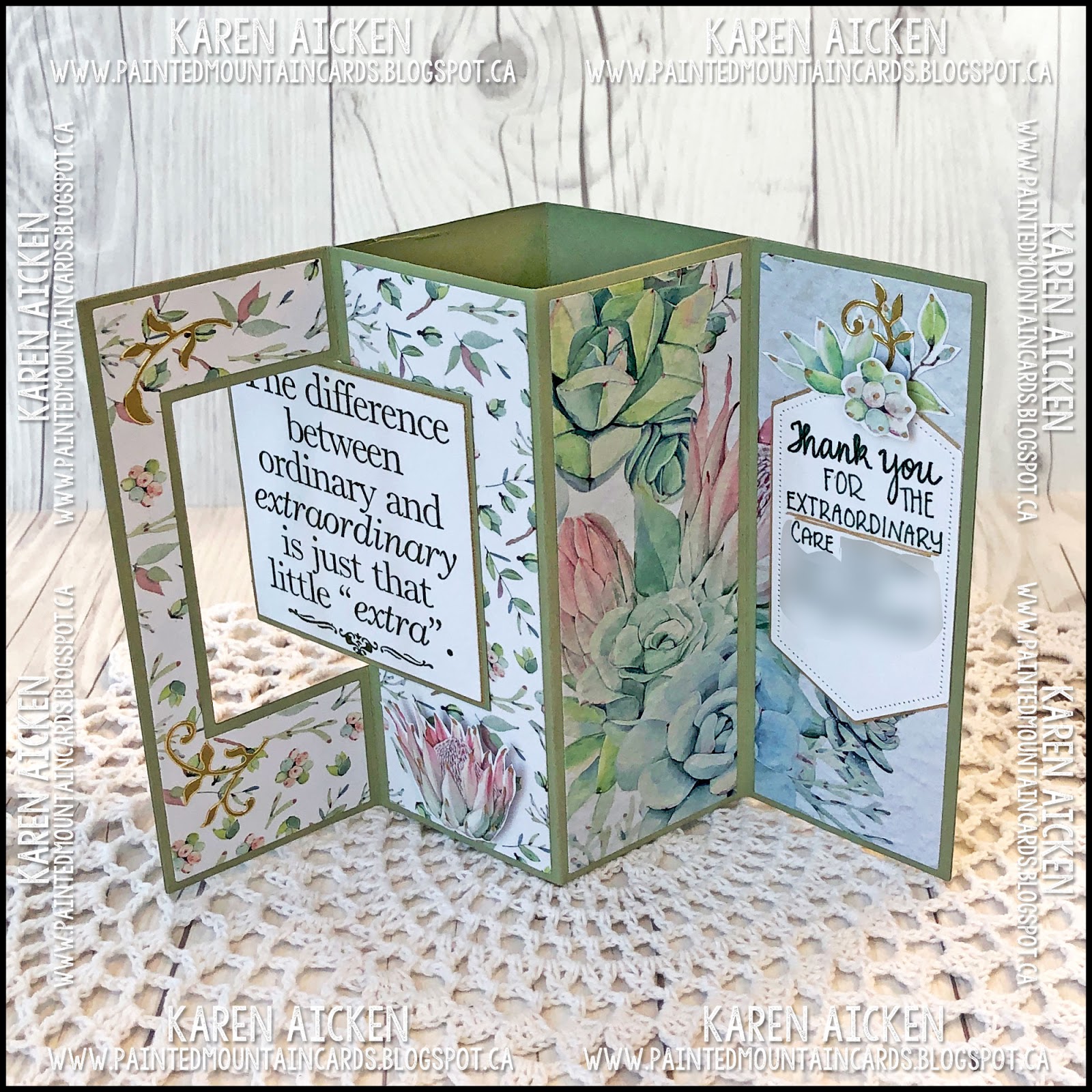 Painted Mountain Cards: Lever Card Thank You