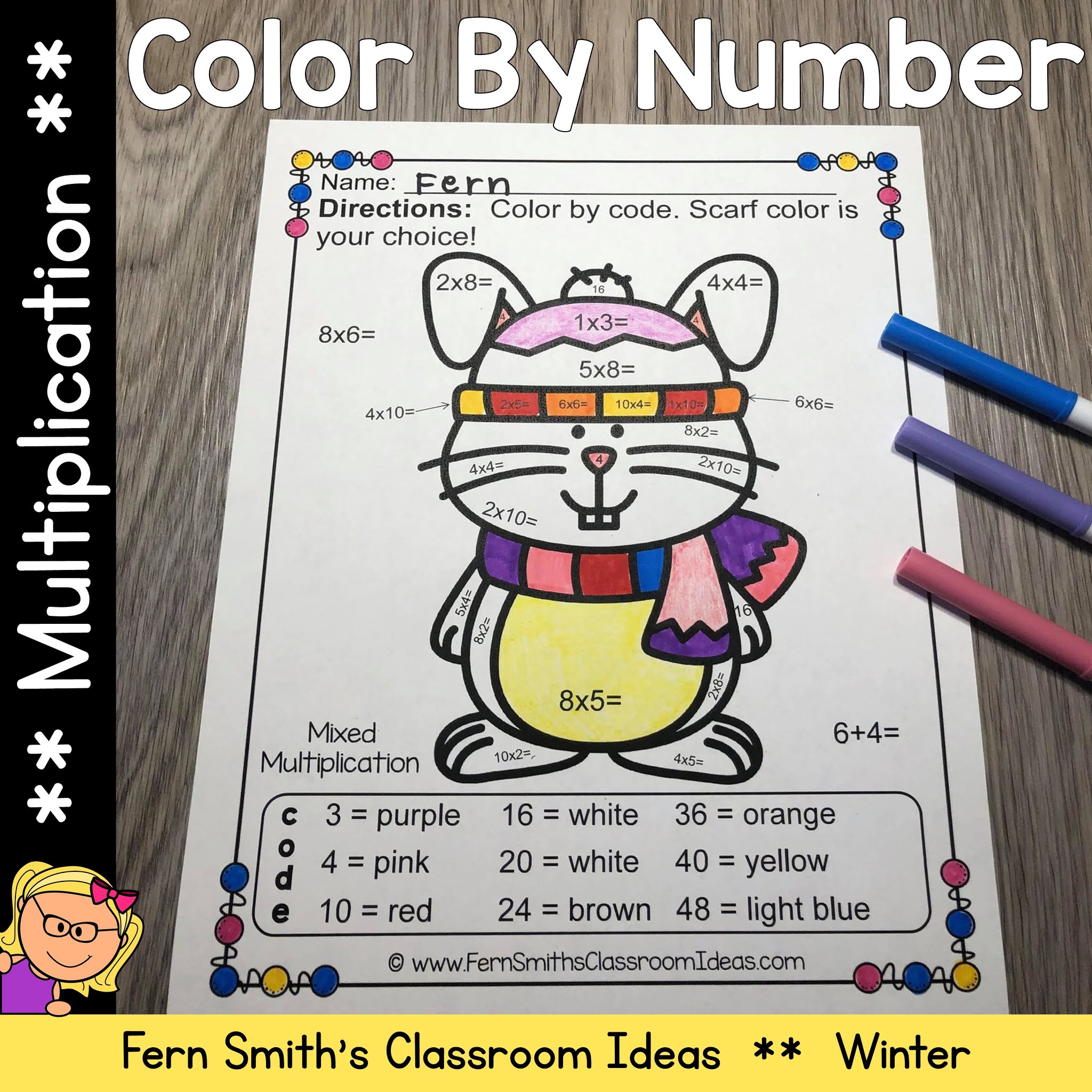 Are You Ready for Some New Winter Multiplication and Division Color By ...
