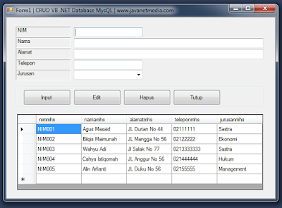 Membuat CRUD Visual Basic .NET Database MySQL | ilmu informasi