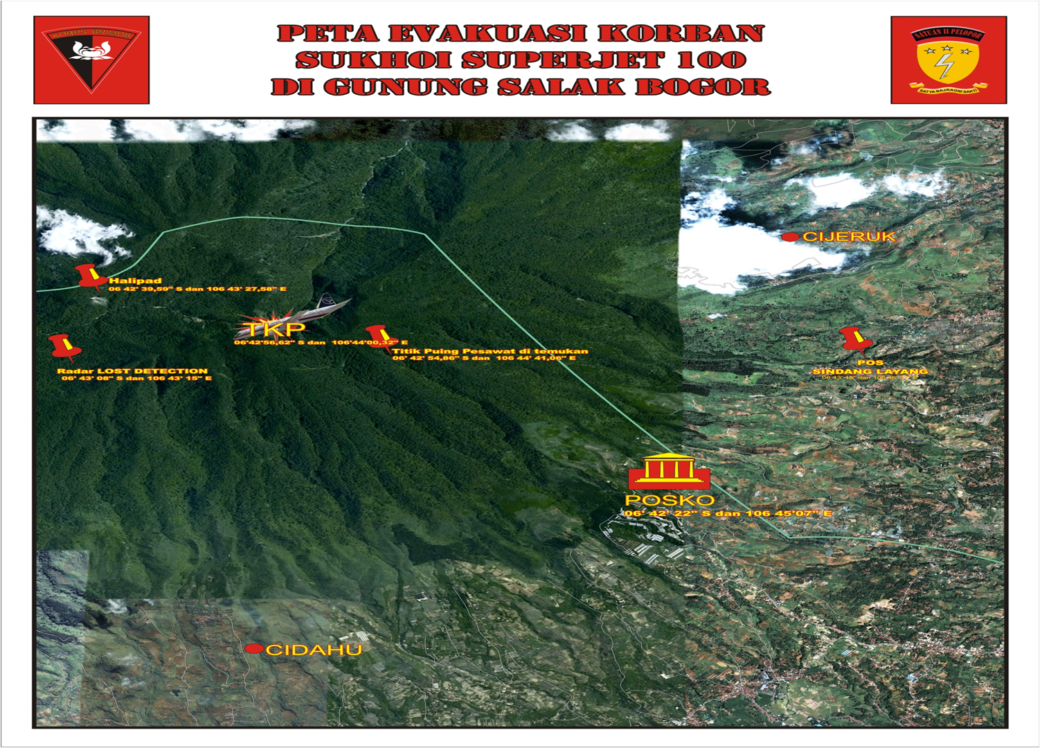 Team SAR Detasemen D Satuan II Pelopor Evakuasi pesawat Shukoi Super ...