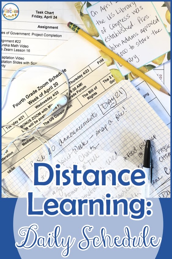 Fourth and Fritcher: Distance Learning: Daily Schedule