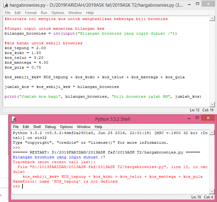 SAINS KOMPUTER & ASAS SAINS KOMPUTER: ASK T2 : KOD ARAHAN PYHTON