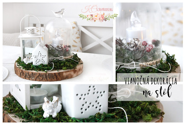 Vianočná dekorácia na stôl - KČ scrapbooking