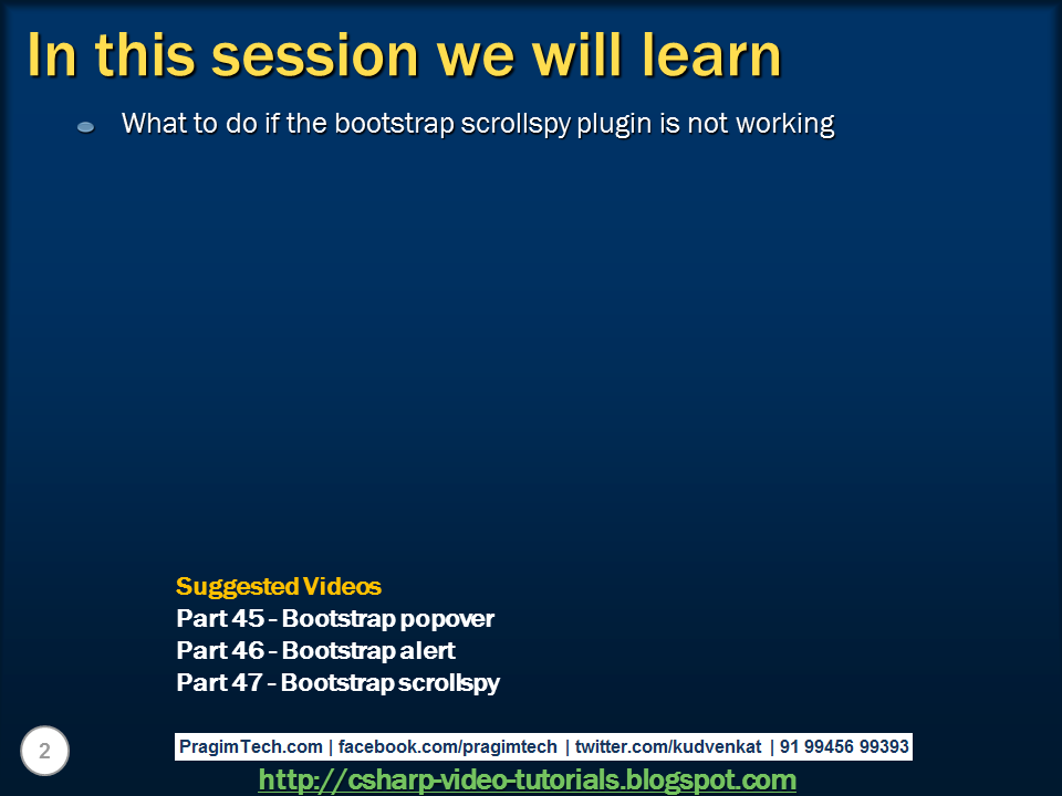 Sql Server Net And C Video Tutorial Bootstrap Scrollspy Not Working