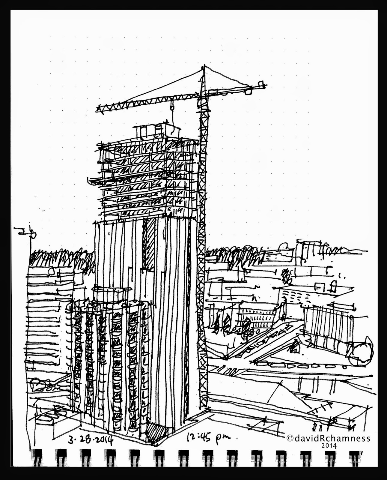 Urban Sketchers Seattle: Construction Sketches (Pre-today's Sketch Crawl)