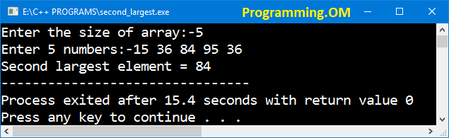 Program In C And C To Find The Second Largest Element In An Array Of N Elements Program In C And C To Find The Second Largest Element In An Array Of N Elements
