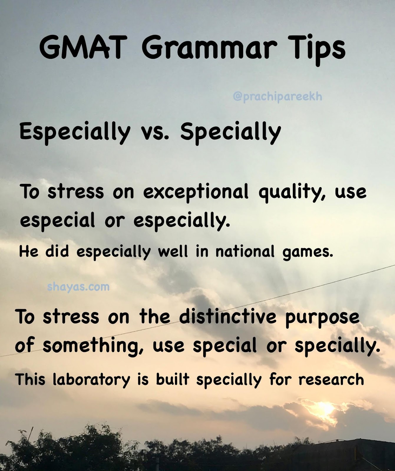 GMAT Grammar: Especially vs. Specially