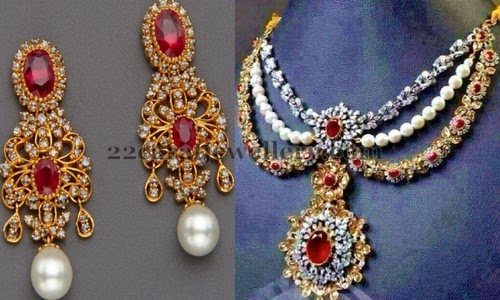 Charming Polki Steps Necklace - Jewellery Designs