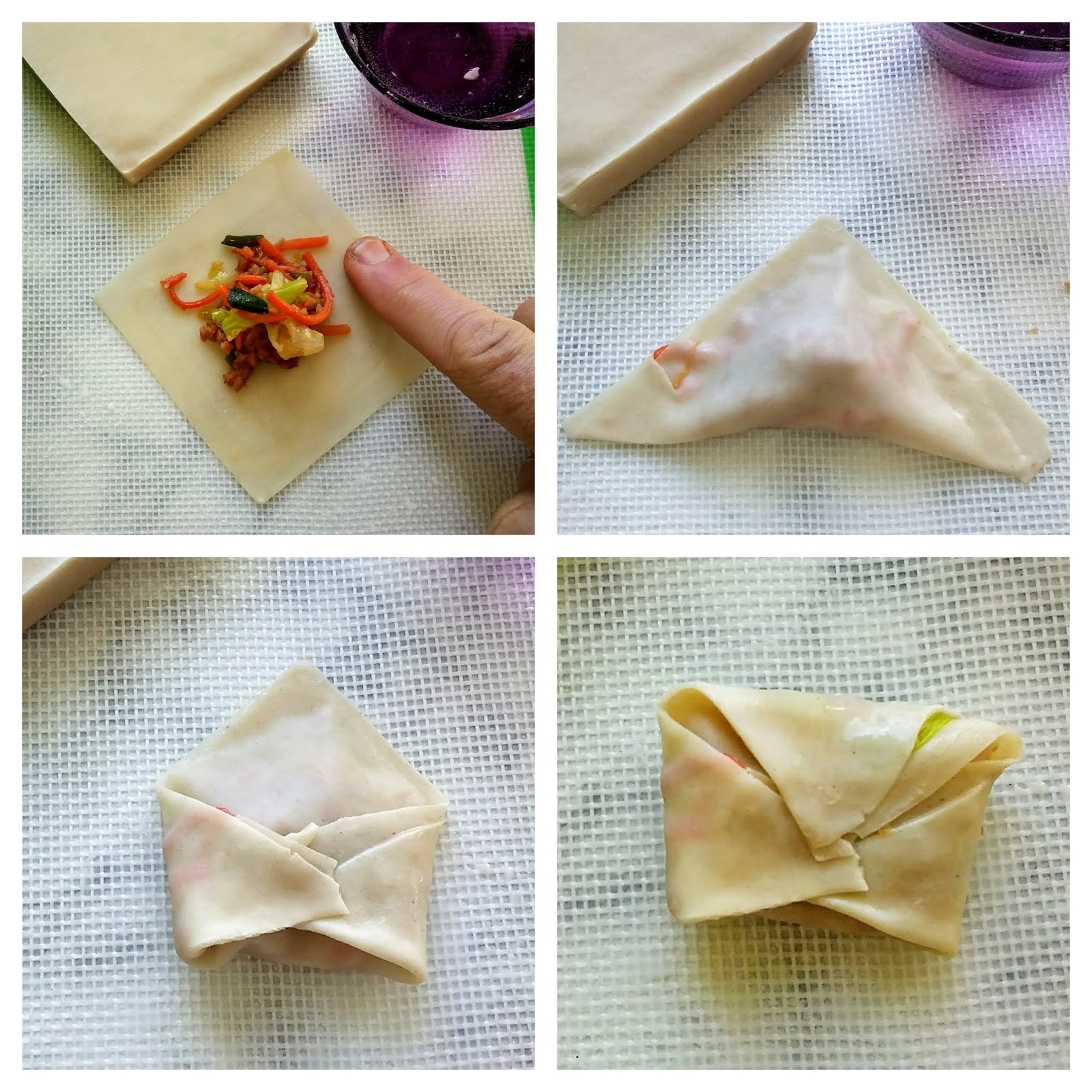 How to fold square wonton wrappers