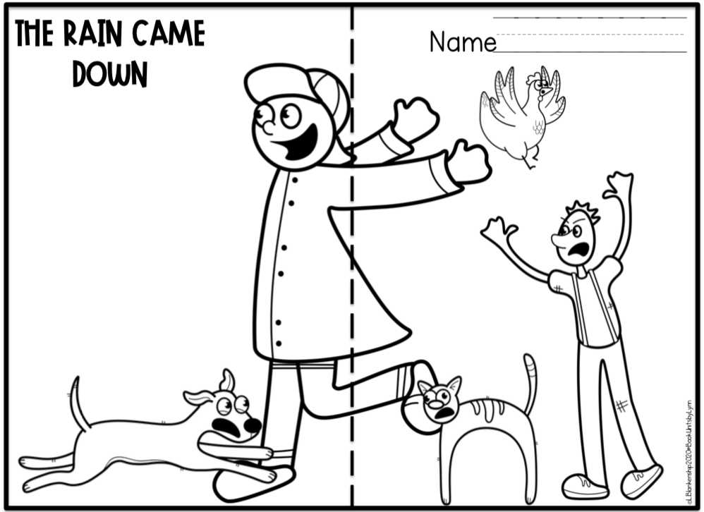 THE RAIN CAME DOWN BOOK CRAFT ~ Book Units by Lynn