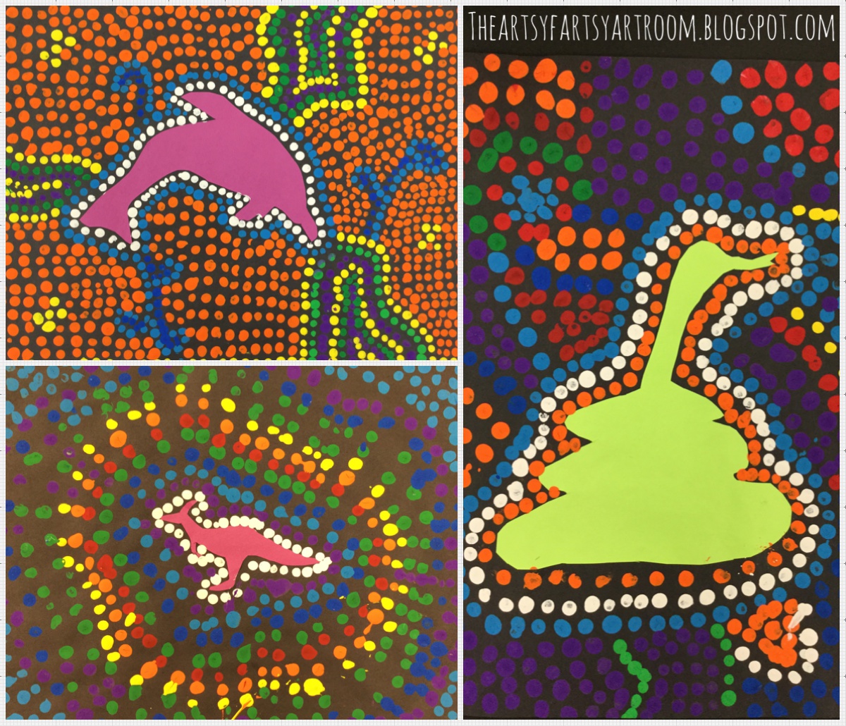 The Artsy Fartsy Art Room: 3rd Grade Australian Aboriginal Dot Art (2015)