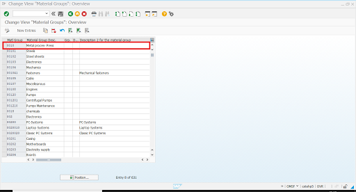 How to create Material group in SAP MM