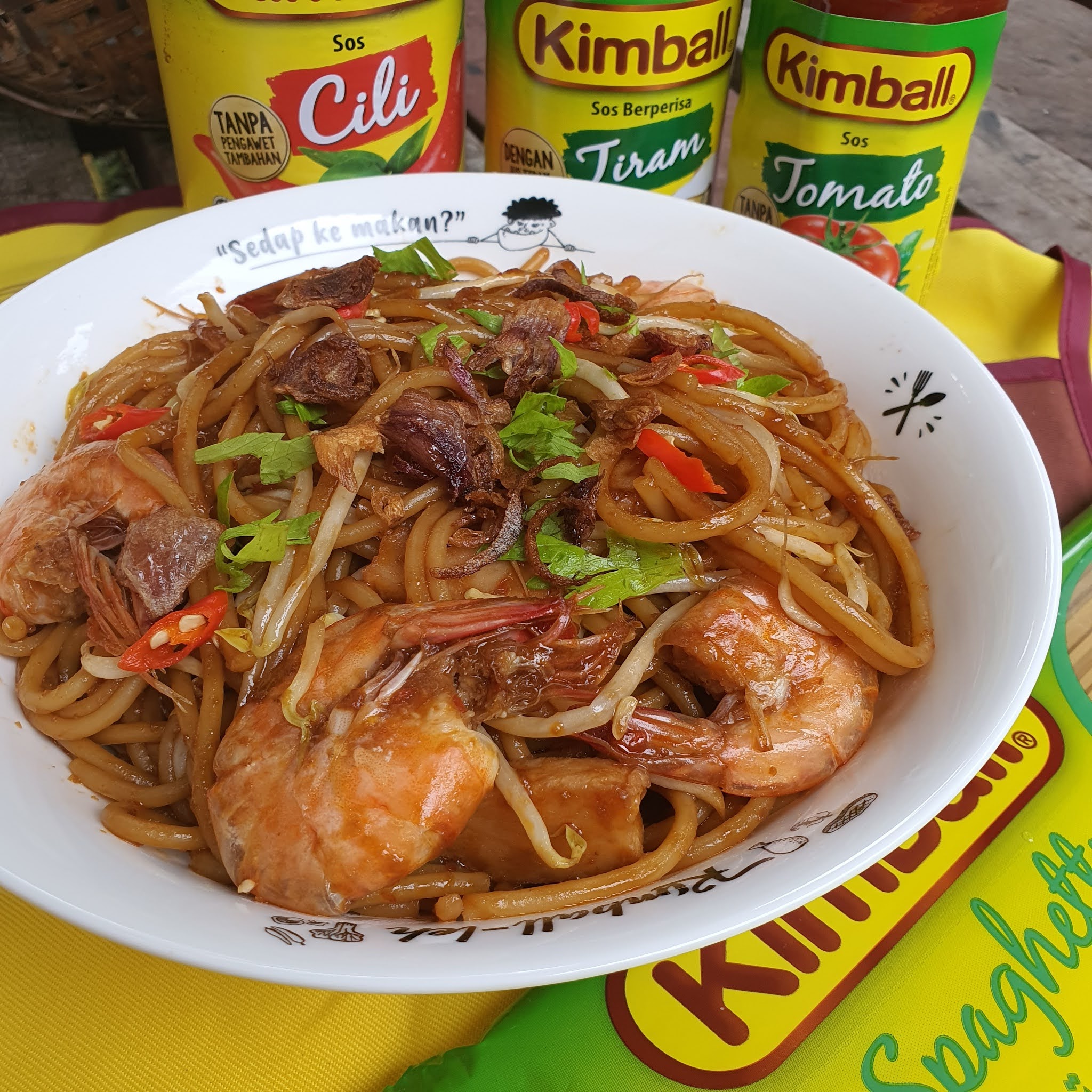 Recipe Fried Kimball Spaghetti Kompem Gaya Malaysia.