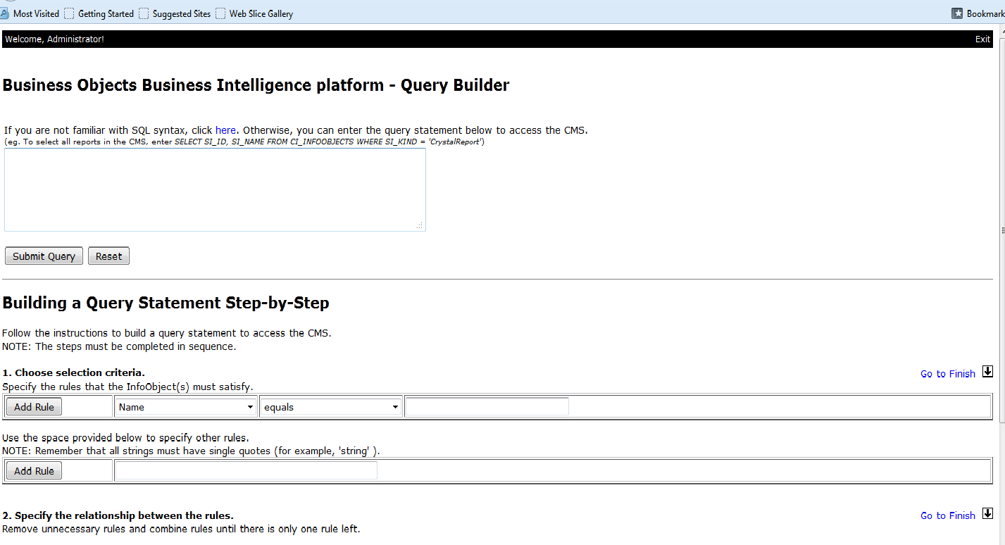 SAP Business Objects: Query Builder SAP Business Objects: Query Builder