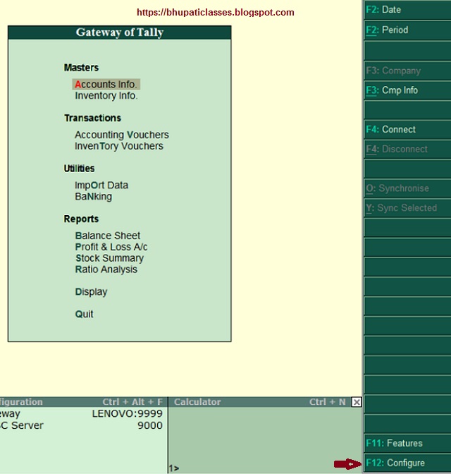 Tally.ERP 9 - F12 - Configuration in Hindi