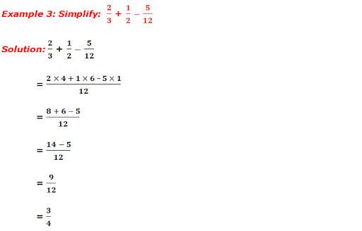 10 Math Problems: Addition, Subtraction and Simplification of Fractions