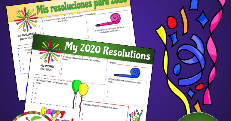 Mommy Maestra: Free Printable Bilingual 2020 Resolution Worksheet for Kids