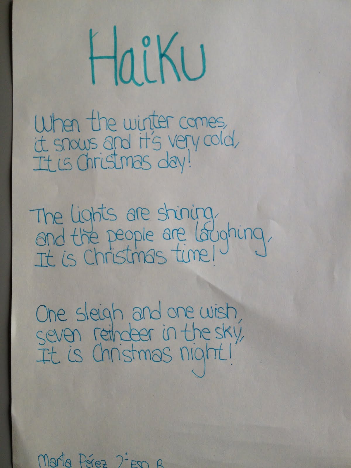 English Corner CORMAR: Christmas Haikus (2ºESO)