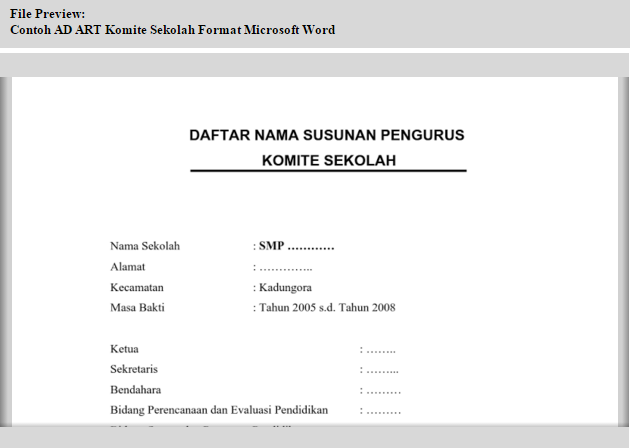 Contoh Susunan Pengurus Komite Sekolah Smp - Delinewstv
