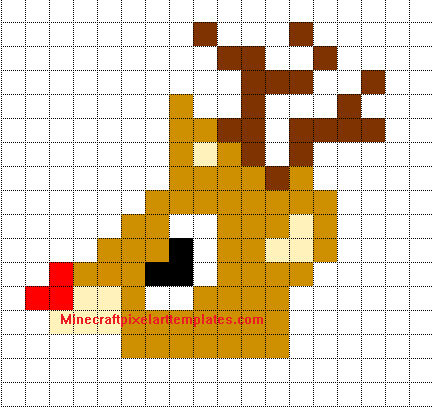 Minecraft Pixel Art Templates: Rudolf