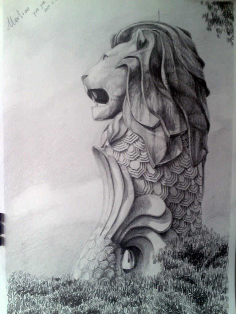 1109354191: No.6 The Merlion (pencil)