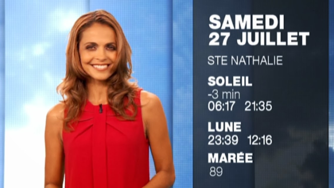 vuesalatele: 2013 07 26 - CAROLINE 'CALI' MORALES - M6 - LA METEO @19H40