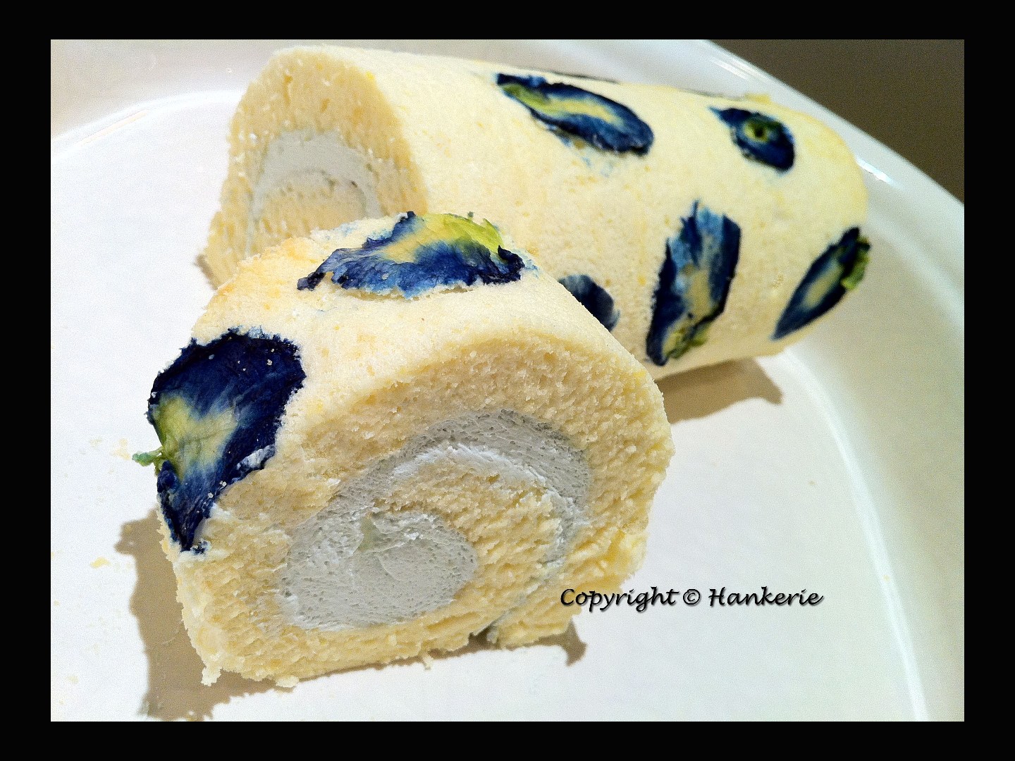 Blue Flower Swiss Roll