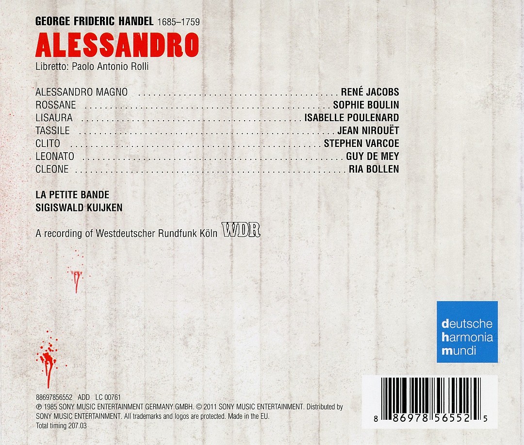 makdelart - classique: G.F. Handel - Alessandro (La Petite Bande ...