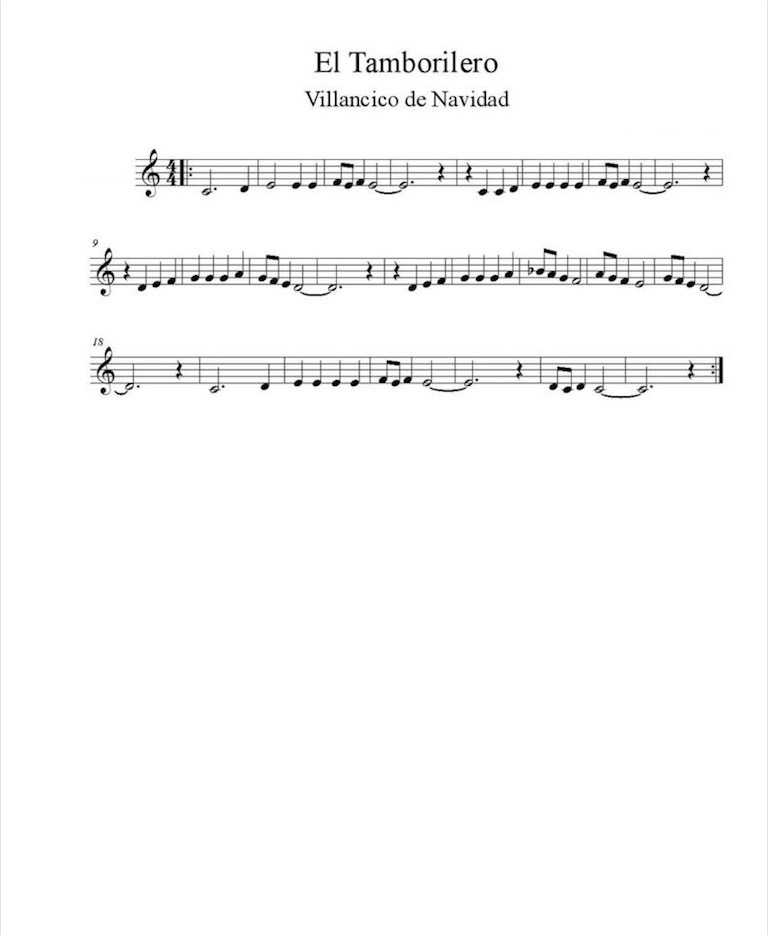 Villancico - El Tamborilero | Partituras para Trompeta
