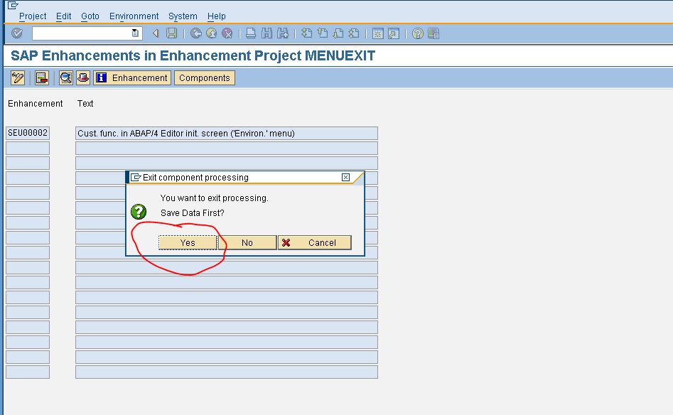 SAP TECH: Menu Exits