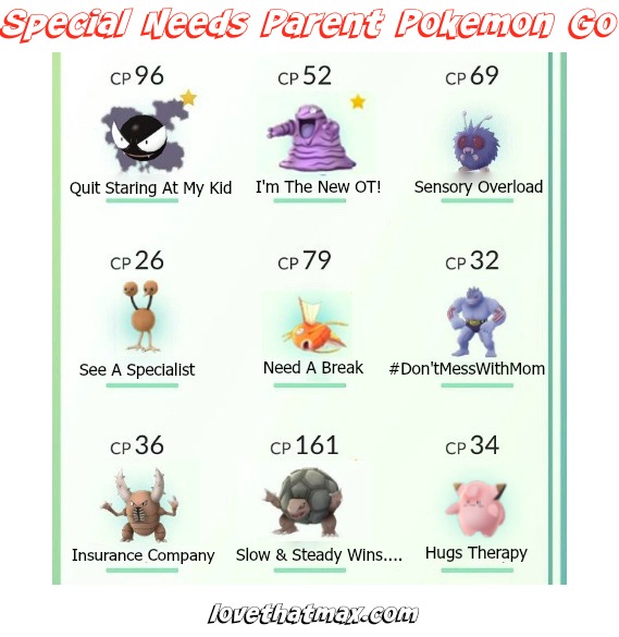 Love That Max : Special Needs Parent Pokemon Go