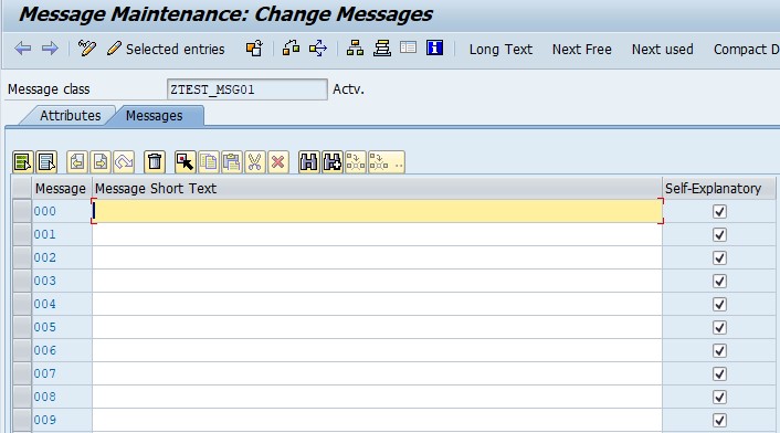 Messages - SAP ABAP