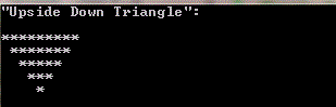 upside down filled isosceles triangle code C++ ~ C++ Programming ...