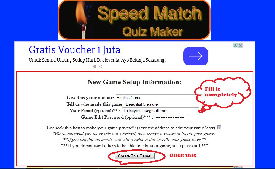 Wonderful _ World: How To Create Your Quizzes By Using Speed Match Game