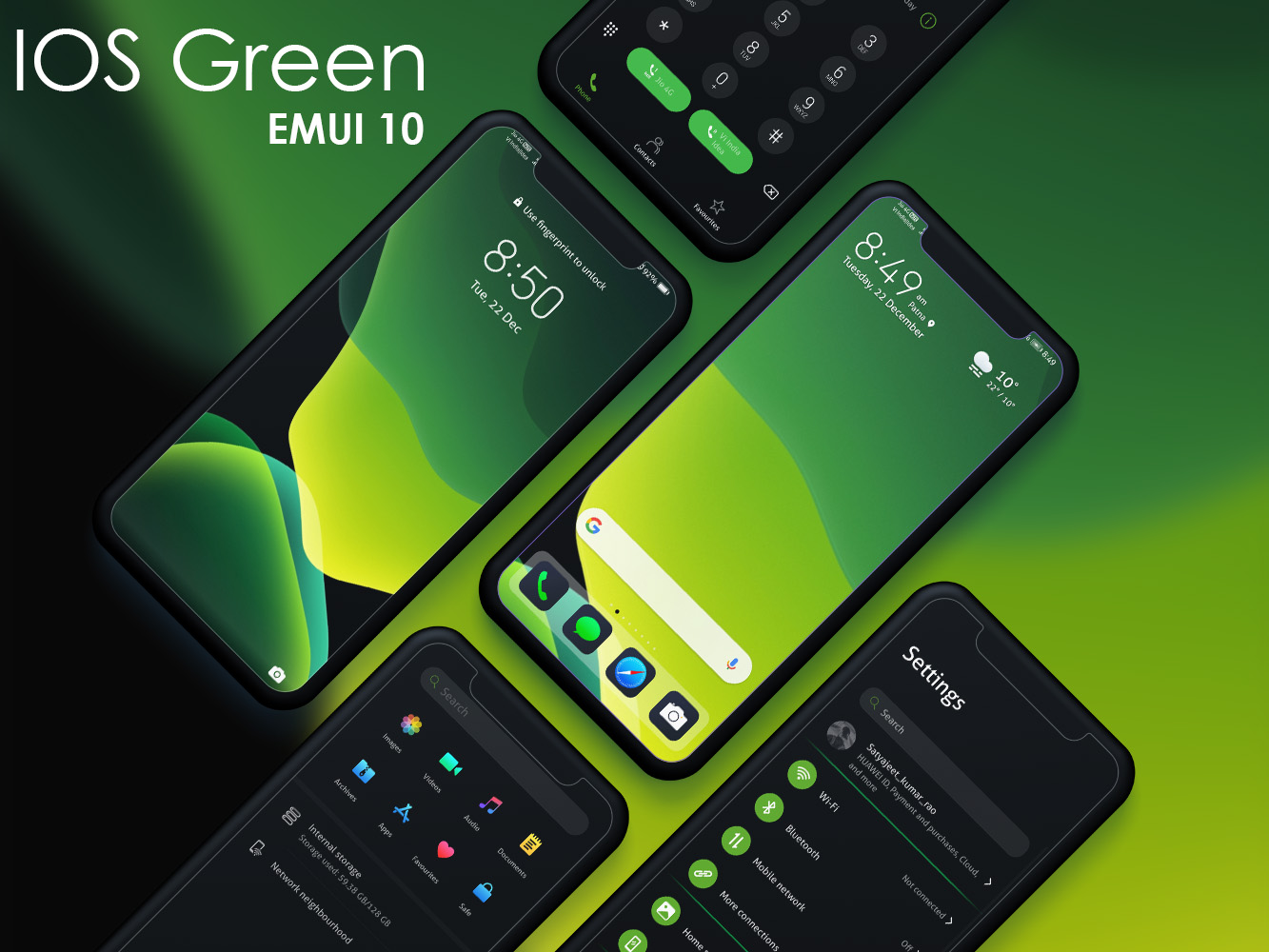 IOS Green Black Theme for EMUI 10 Users [Must Try]