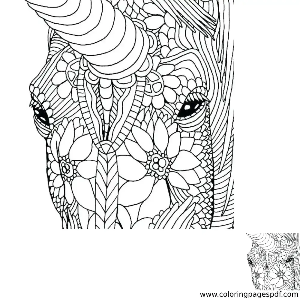 Coloring Page Of A Unicorn Mandala