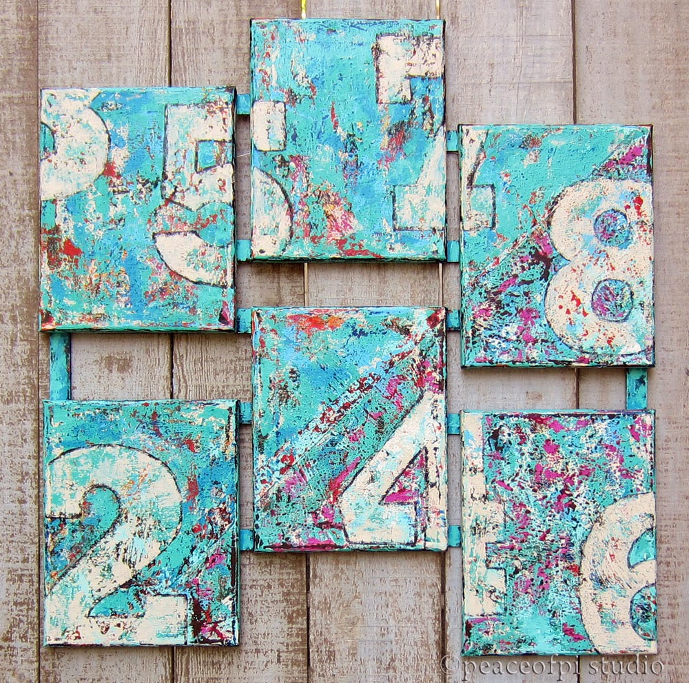peaceofpi studio: Numbers Six Piece Abstract Painting