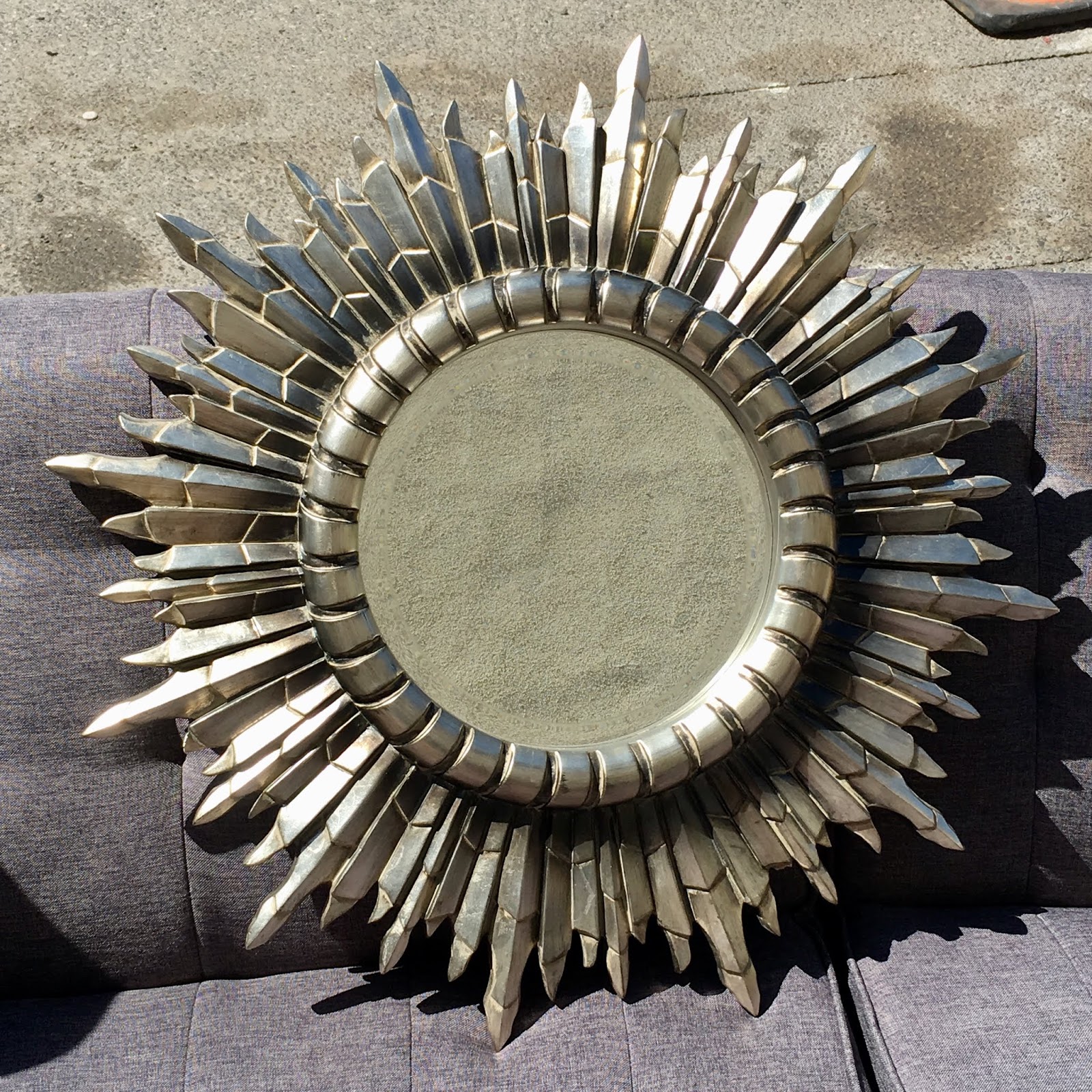 Uhuru Furniture & Collectibles: Round Spiky Wall Mirror - $20 SOLD