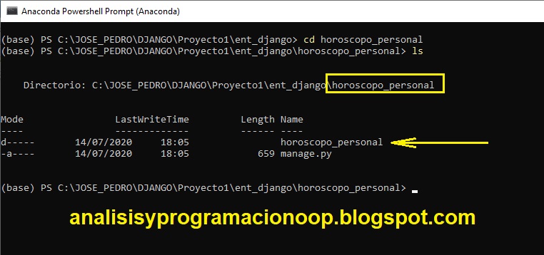Análisis y Programación: Creación de un entorno virtual Python y de un proyecto Django
