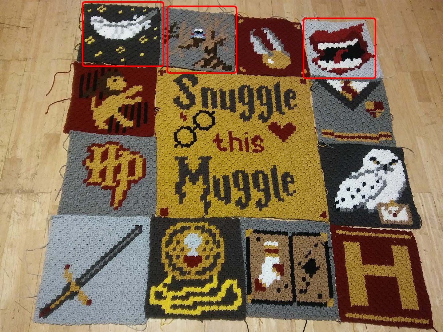Ravenpuff & Magic Stuff: Harry Potter Crochet c2c squares