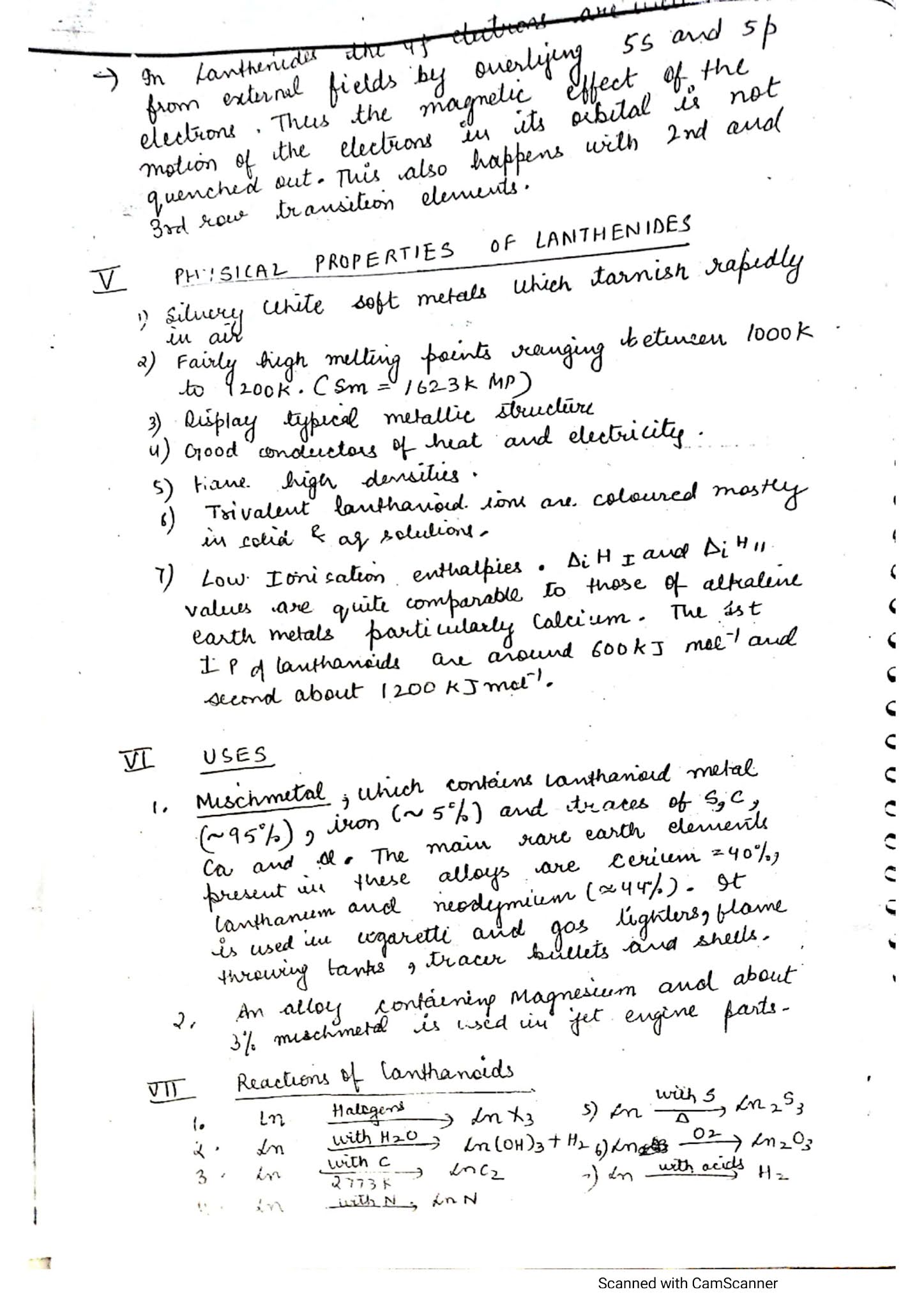 Ch 8- D and F Block Elements class 12 Handwritten notes pdf downloads
