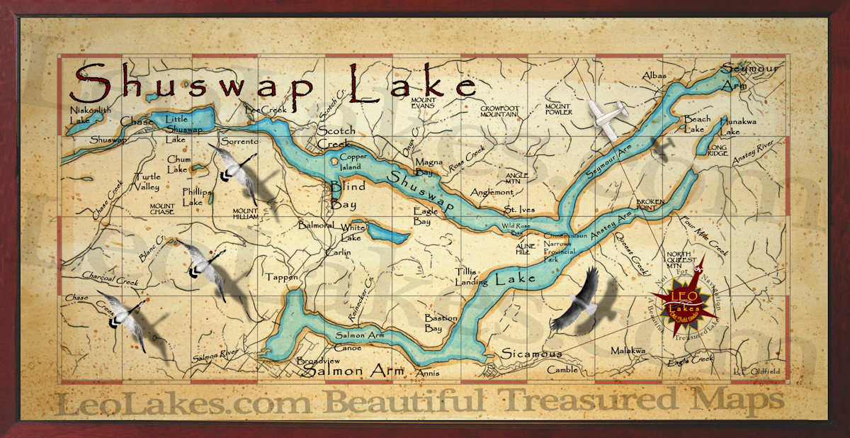 Leo Lakes: Decor map of Shuswap Lake