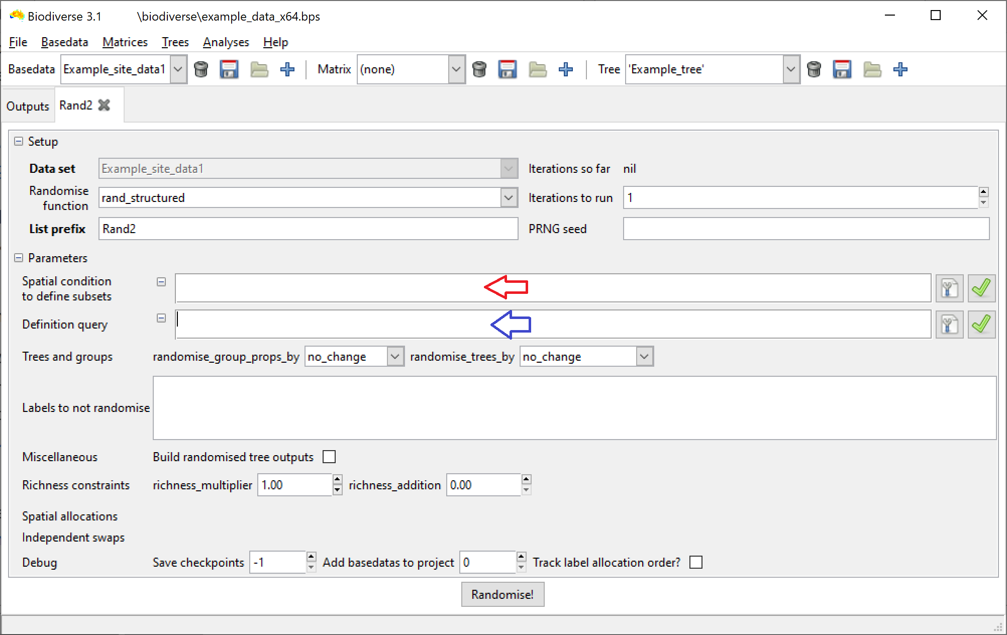 Biodiverse analysis software: Spatially partition your randomisations