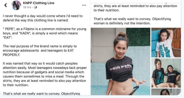 Clothing line "Kain Pepe" draws criticism online - Where In Bacolod