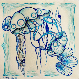 100 Days of Zentangle; 7F5R; Square One; Inspired by...; Refresher; New ...