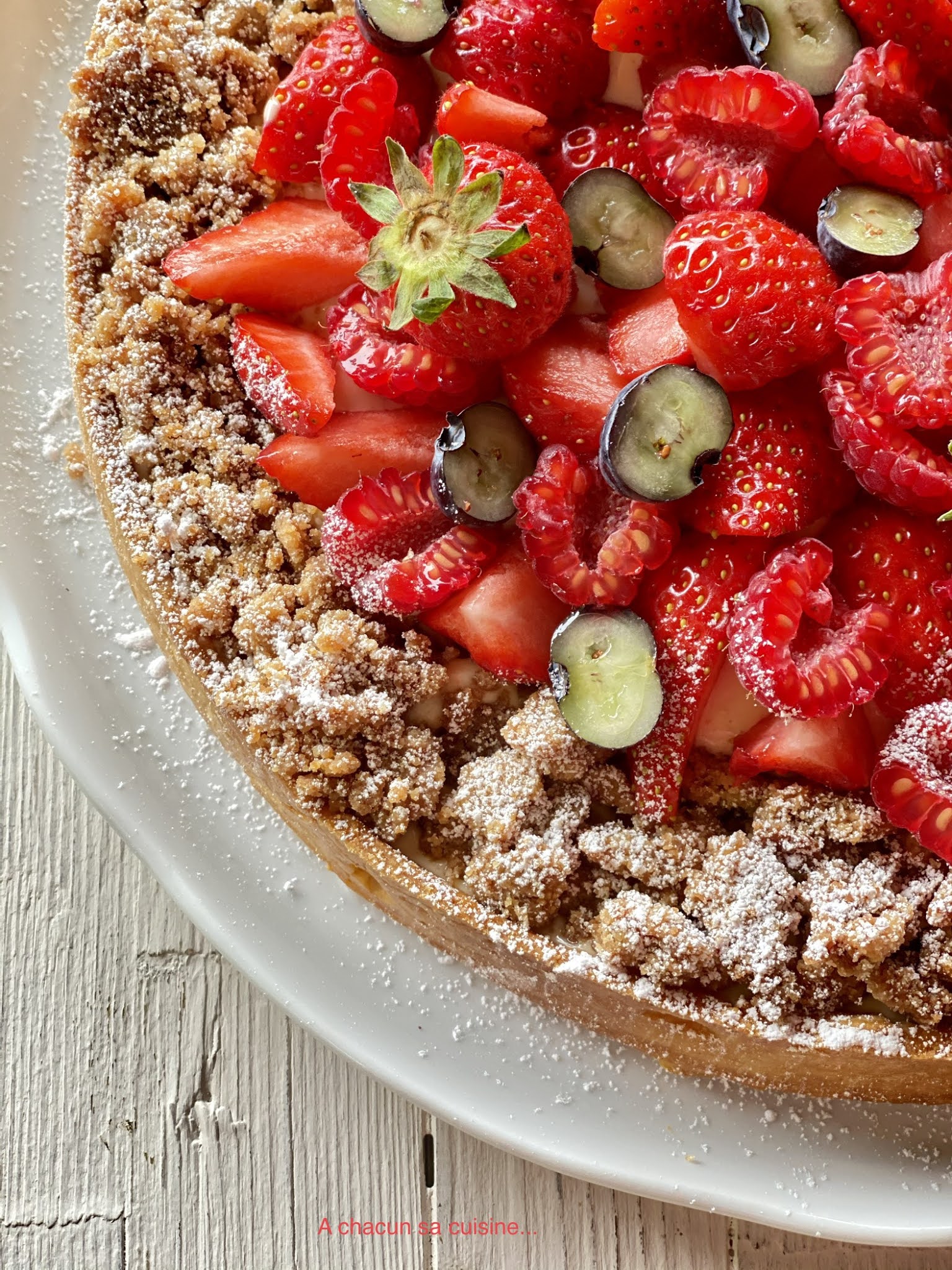 Tarte pistache fruits rouges