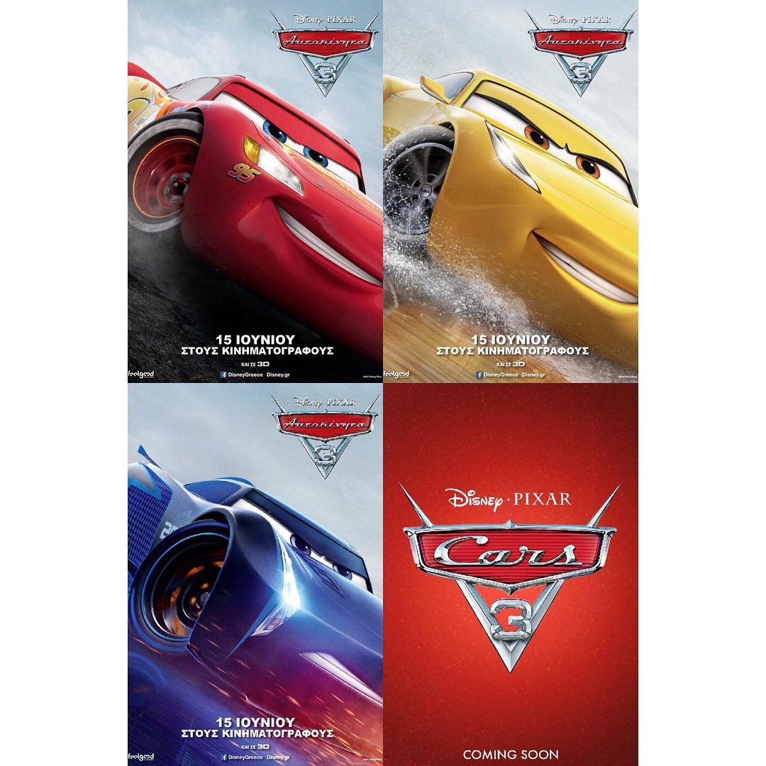 Three brand-new character posters for Disney/Pixar’s “Cars 3”